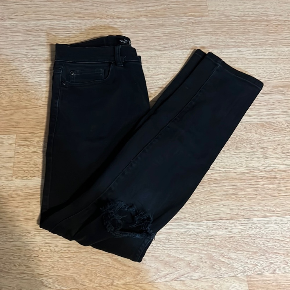 Hot Topic Xxxrude Black Distressed Skinny Jeans - Gem